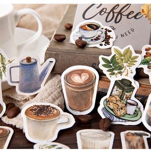 46pcs Coffee Stickers Pack, Journaling,planner, Journal,diary Stickers ...