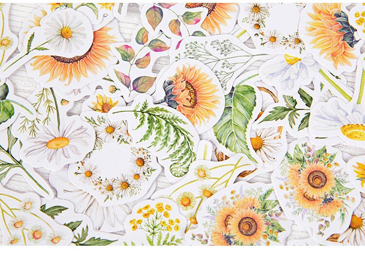 46pcs Daisy Sticker Pack Journalingplannerbullet | Etsy