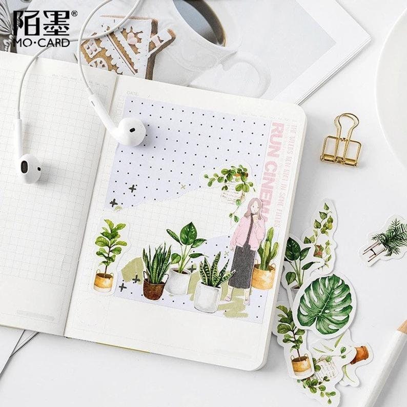 45pcs Potted Plants Stickers Pack Journalingplannerbullet - Etsy