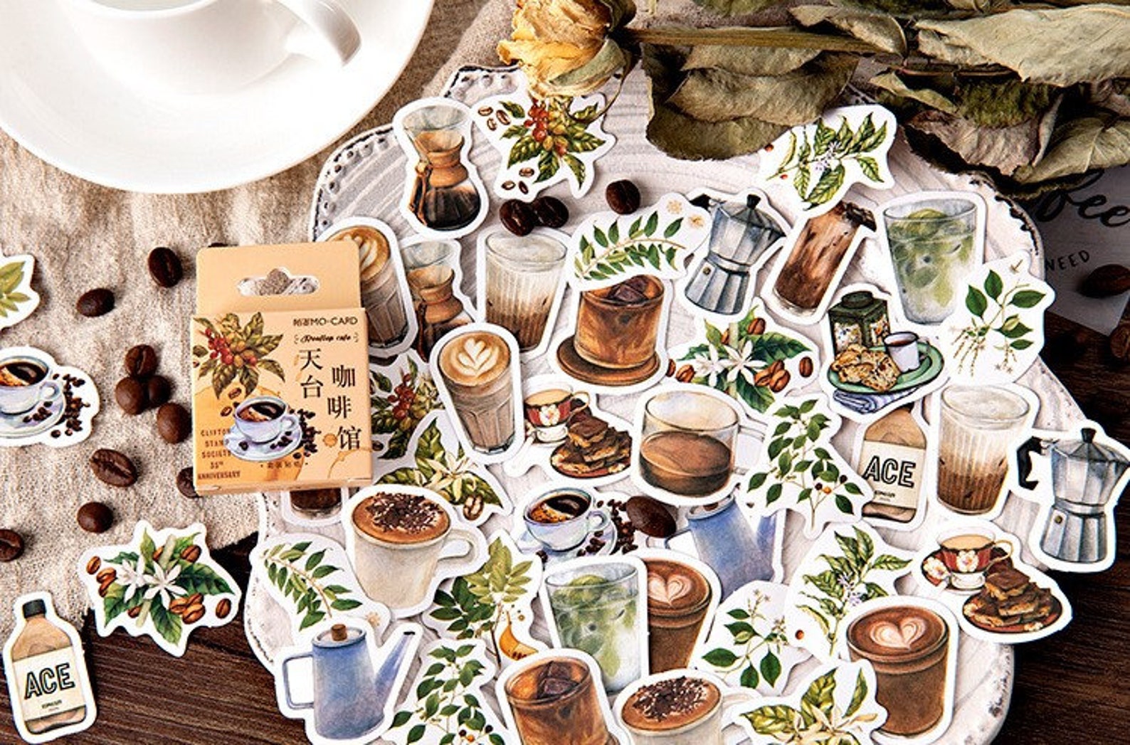 46pcs Coffee Stickers Pack, Journaling,planner, Journal,diary Stickers ...