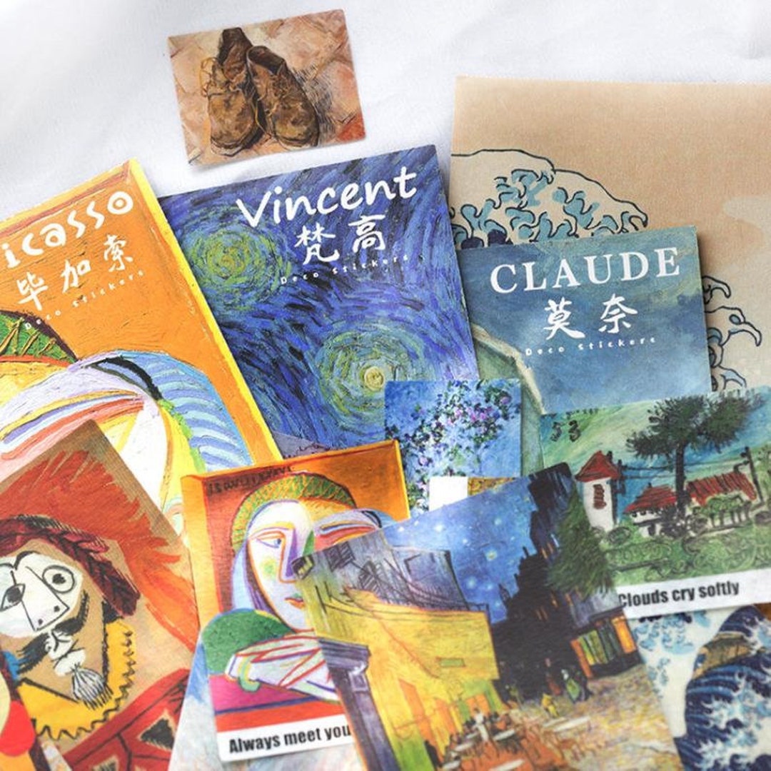 Famous Artist Collage Stickers Pack, Vincent Van Gogh Art Sticker Pack ...