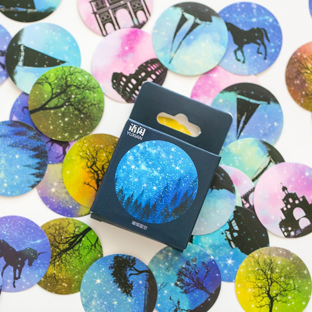 50pcs Aesthetic Galaxy Stickers Pack for Journaling,planner, Journal ...