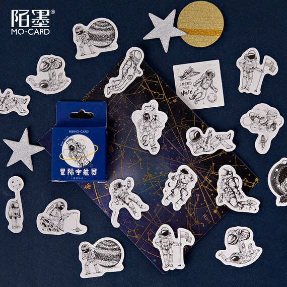 Materials Craft Supplies & Tools Diary Stickers 46 pcs Astronaut ...