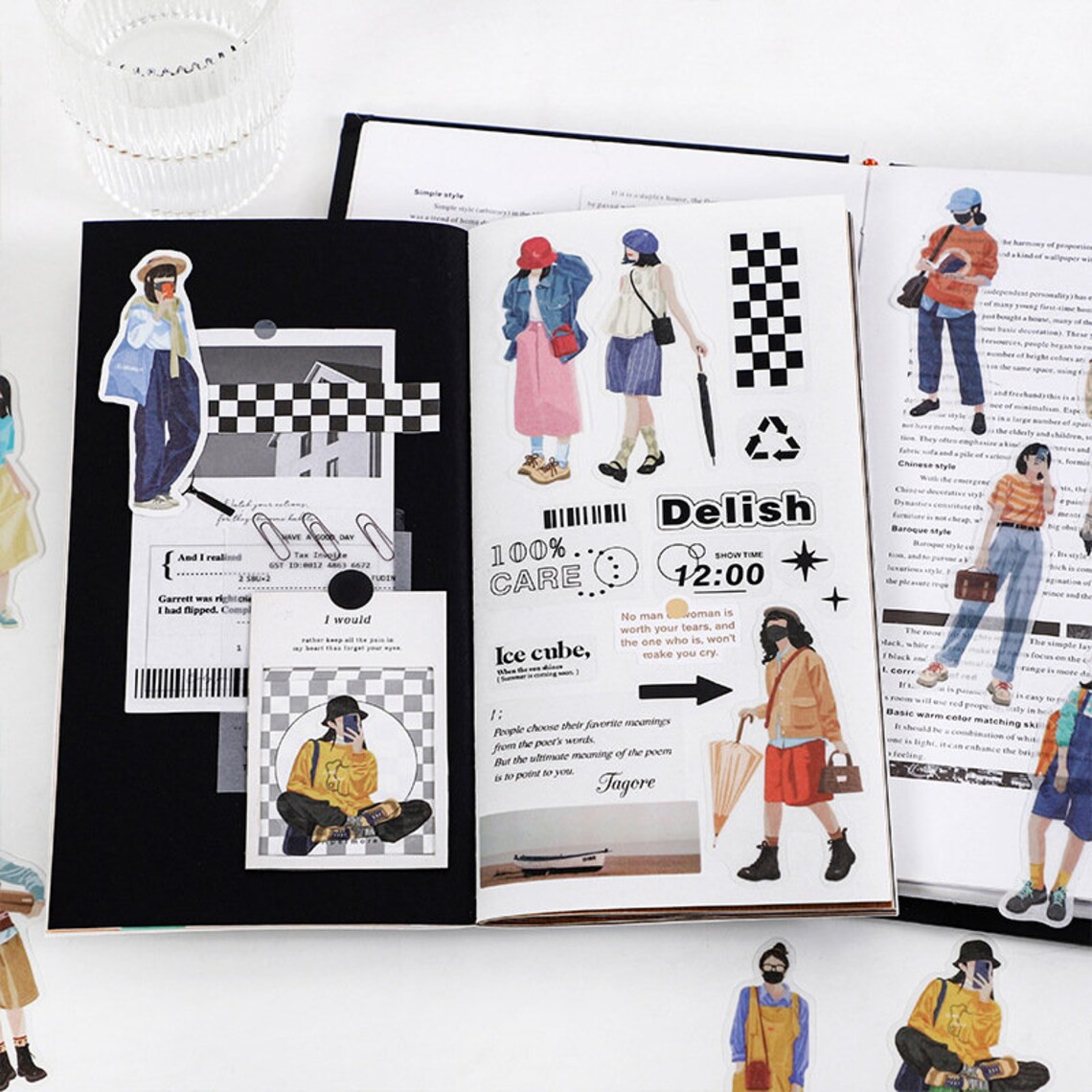 Kawaii Fashion Girl/boy Stickers Journalingplannerbullet - Etsy