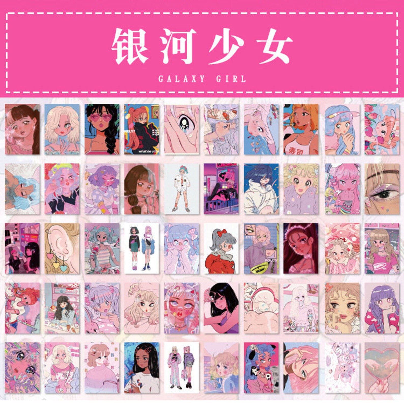 Anime Girl Sticker Book Journalingplannerbullet - Etsy