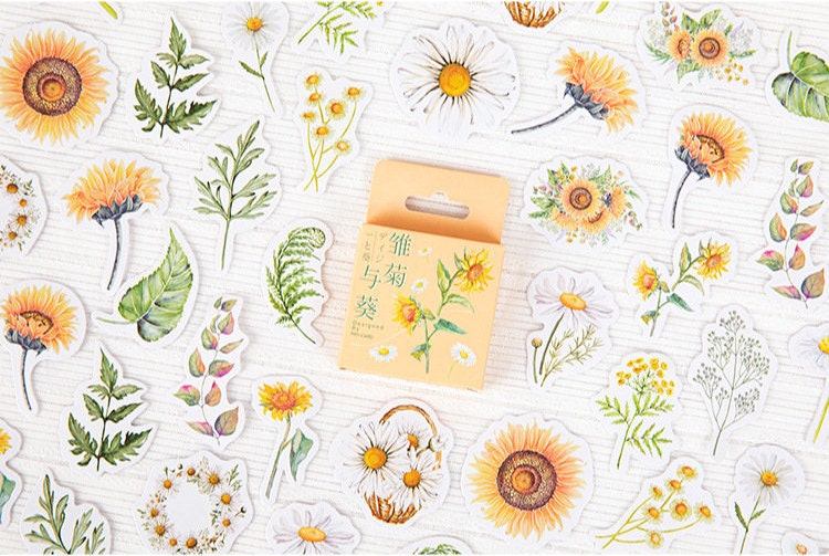 46pcs Daisy Sticker Pack Journalingplannerbullet | Etsy