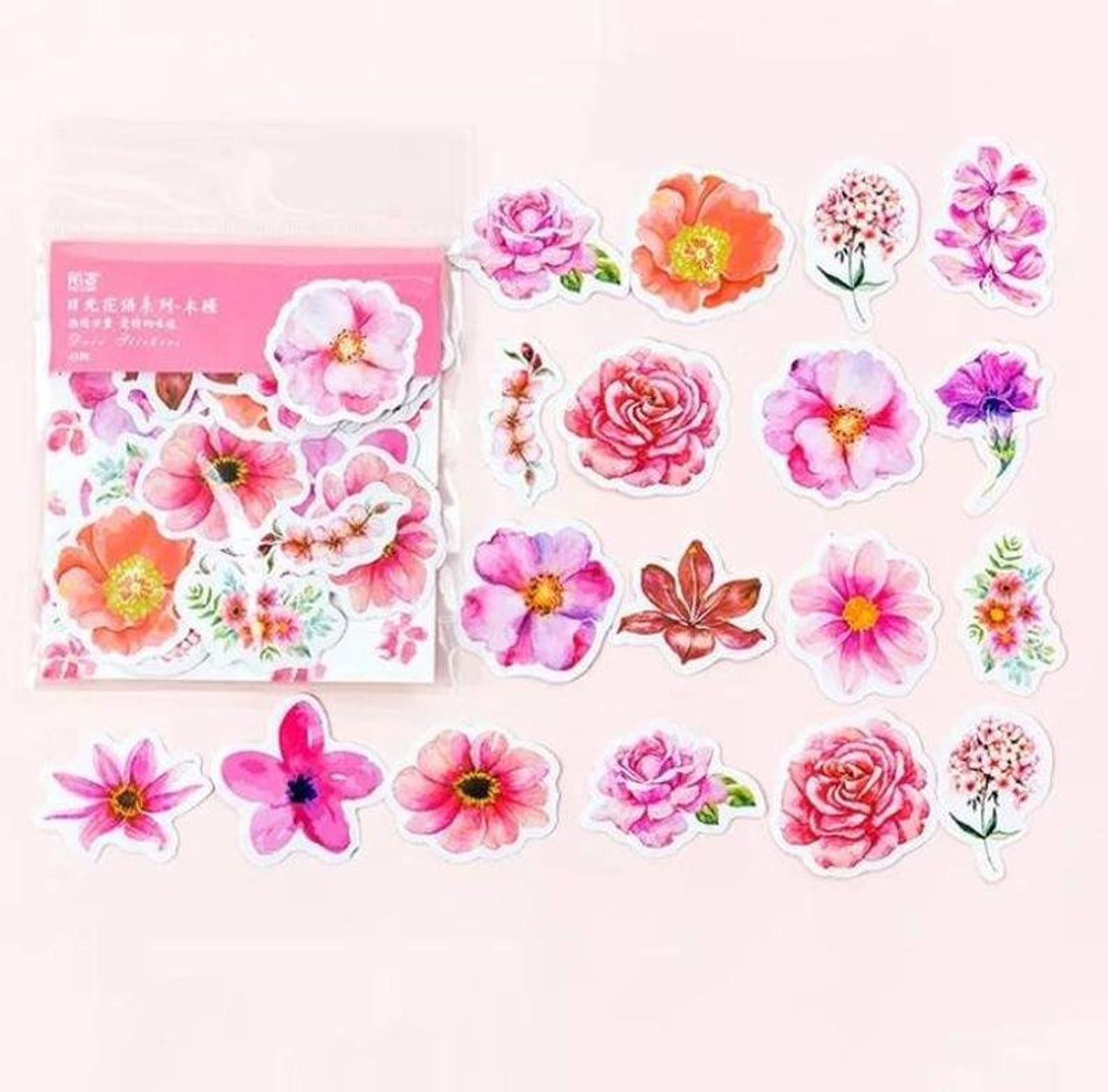 45pcs Colourful Flower Stickers Pack - Etsy UK