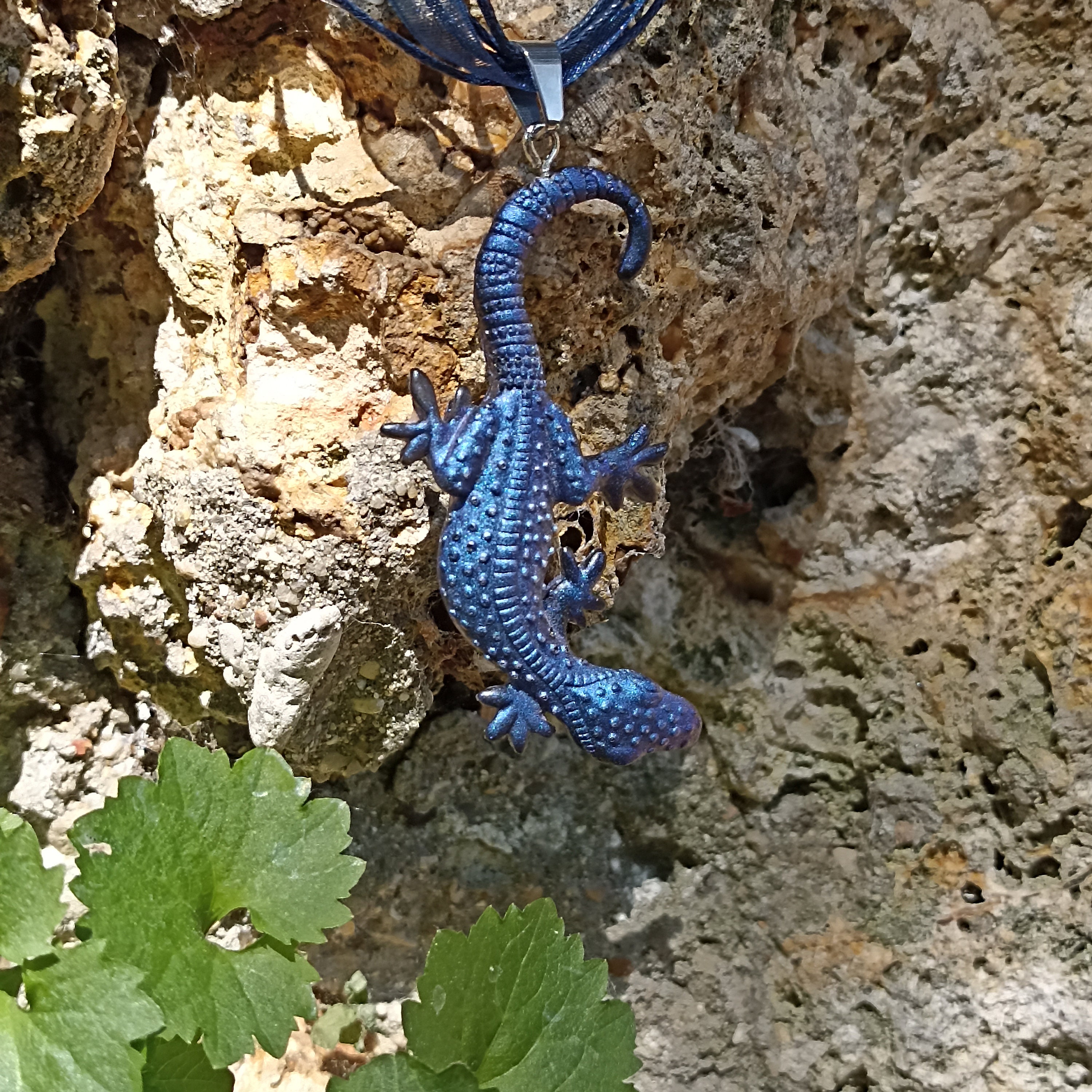 Space Lizard Necklace Epoxy Resin Lizard Animal Pendant Forest - Etsy