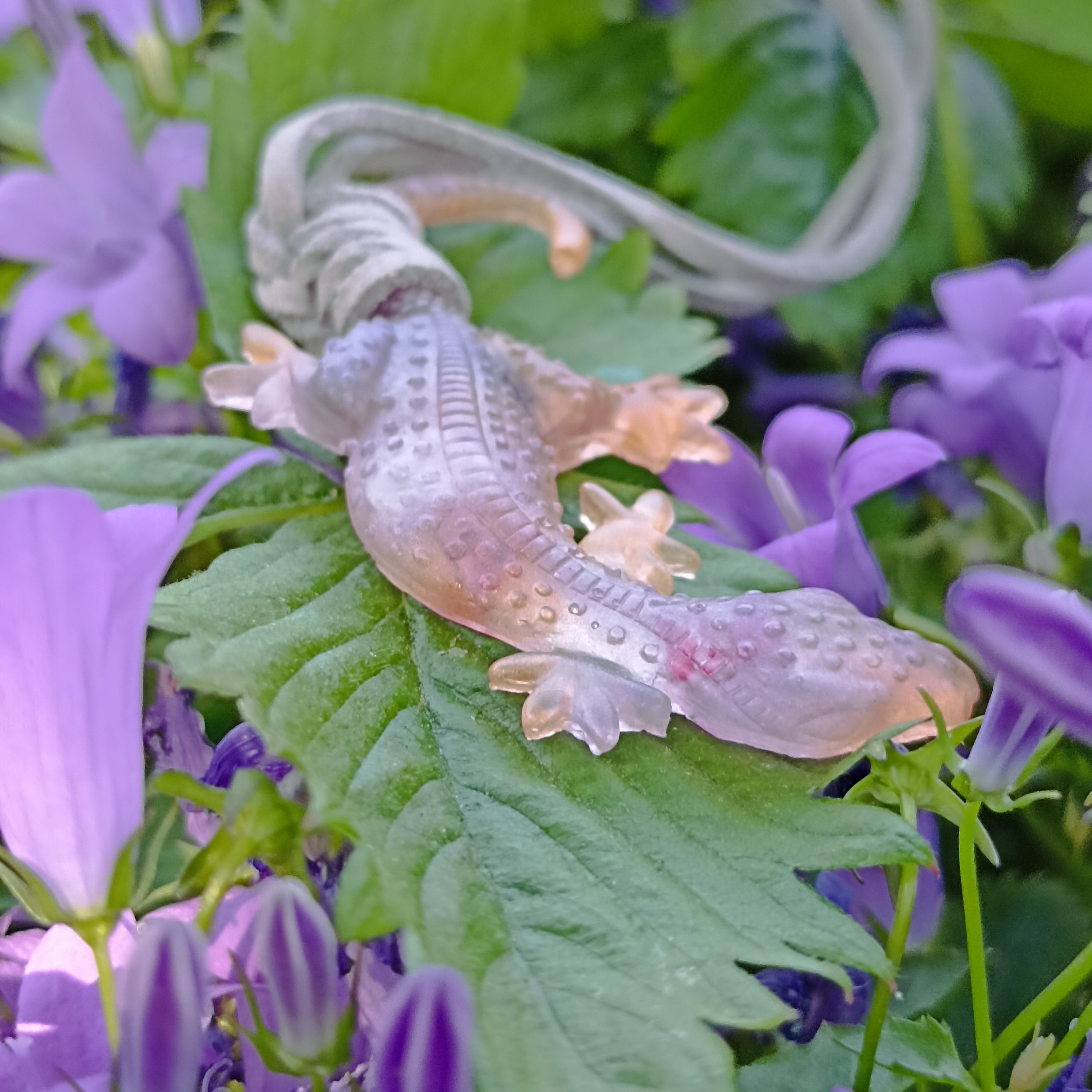 Candy Lizard Necklace Epoxy Resin Lizard Animal Pendant Forest Amulet ...