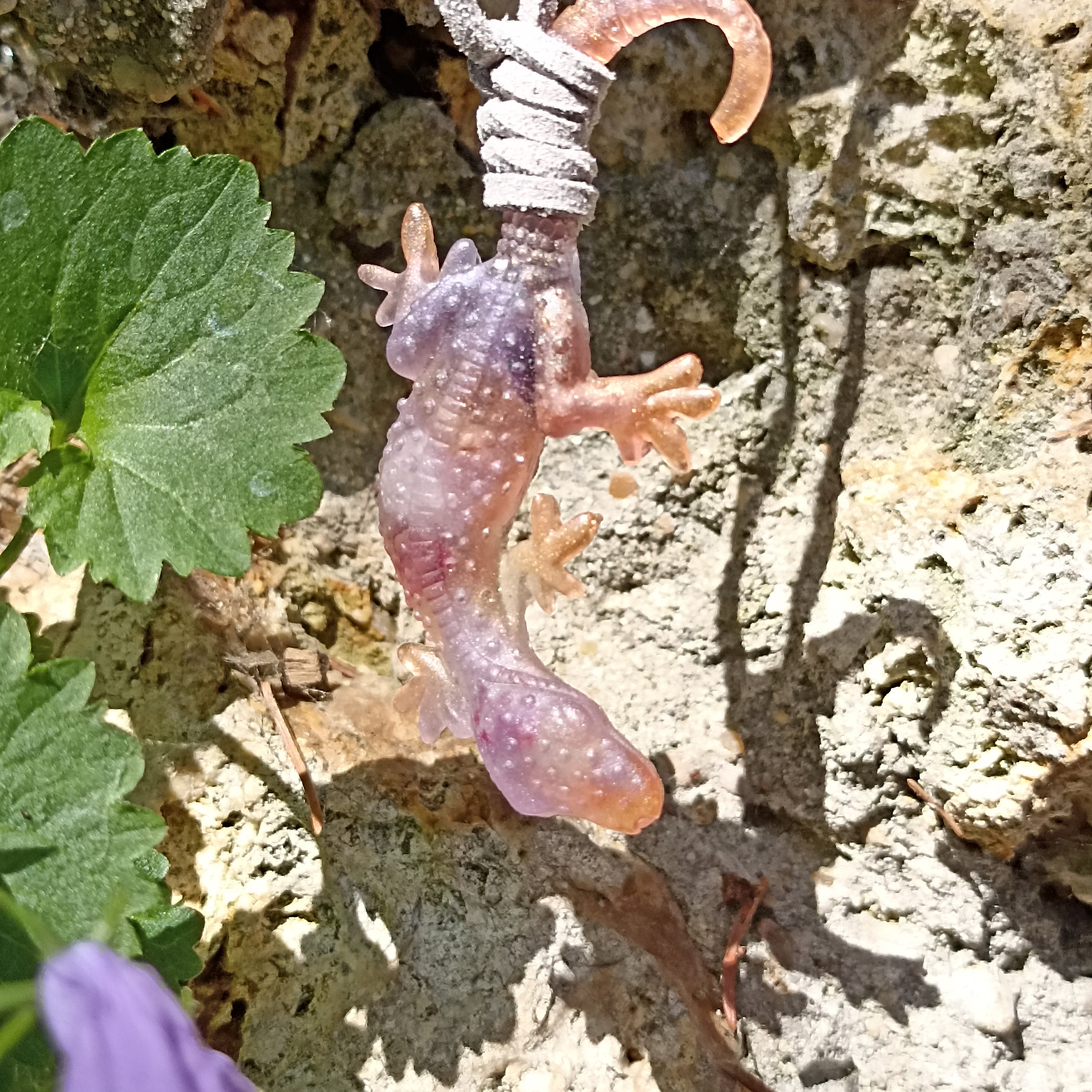 Candy Lizard Necklace Epoxy Resin Lizard Animal Pendant Forest Amulet ...