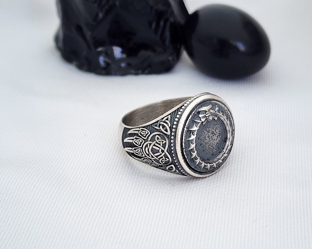 Dragon Rustic Oxidized Ring,snake Spiral Self Eating Swallowing With ...