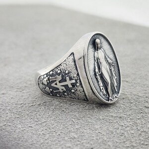 Marian Consecration Ring,virgin Mary Ring, 925k Sterling Silver Pray of ...