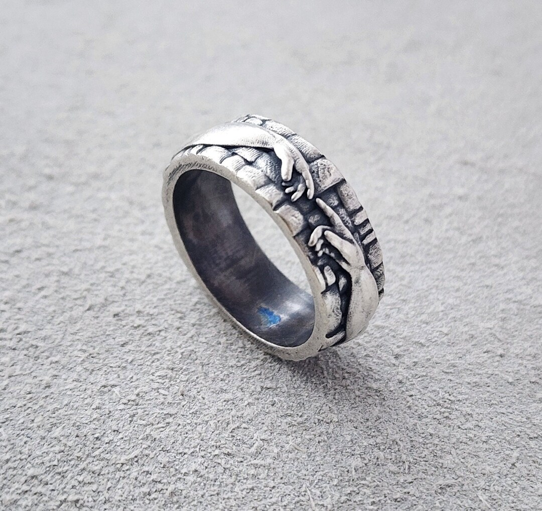 The Creation of Adam Band Ring, Hand of God Ring, Unique Statement Ring ...