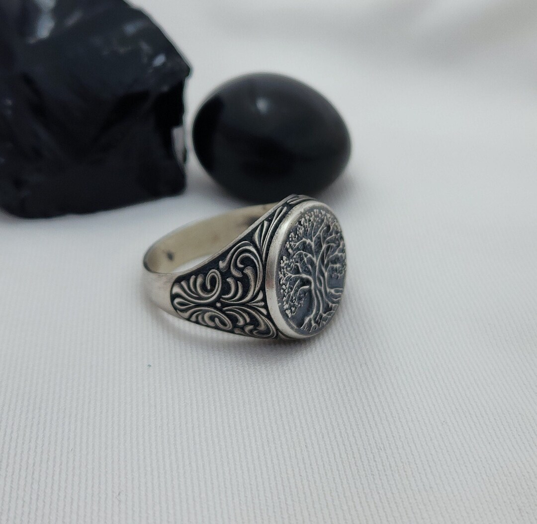Silver Tree of Life Ring, Family Silver Ring, Tree of Life Yggdrasil ...