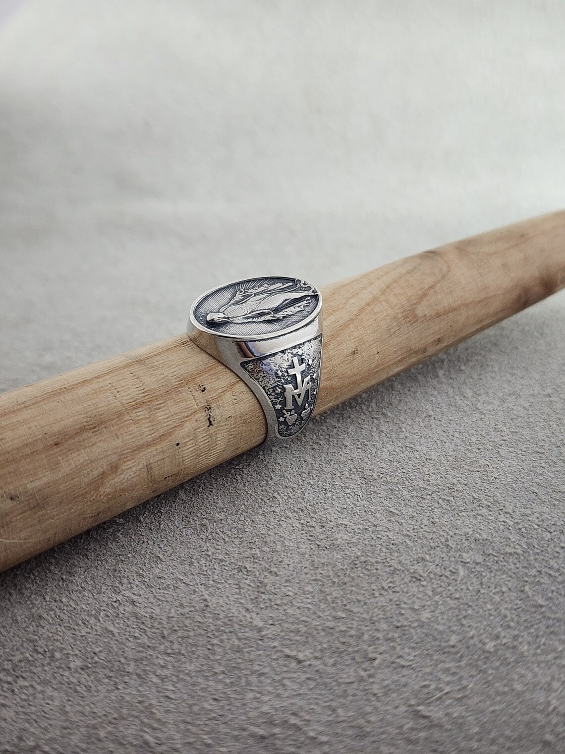 Marian Consecration Ring,virgin Mary Ring, 925k Sterling Silver Pray of ...