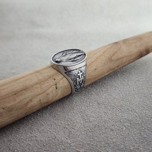 Marian Consecration Ring,virgin Mary Ring, 925k Sterling Silver Pray of ...