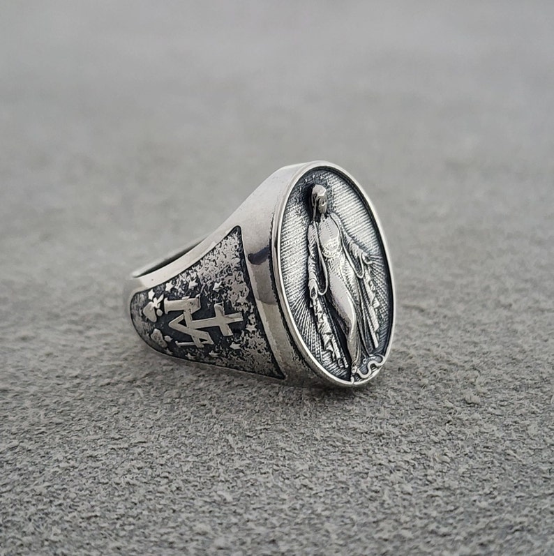 Marian Consecration Ring,virgin Mary Ring, 925k Sterling Silver Pray of ...