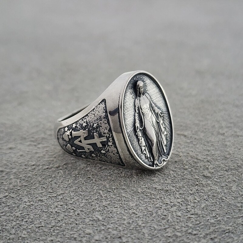 Virgin Mary Ring - Etsy