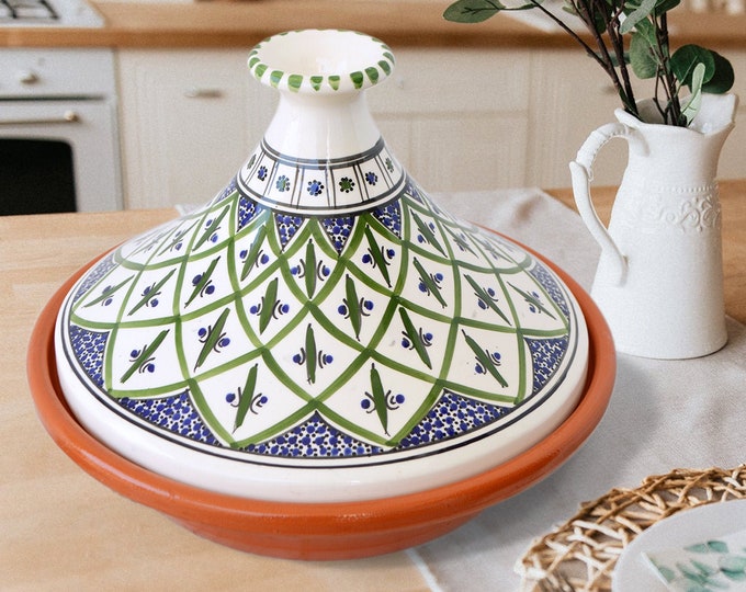 Hand Painted Large Tagine Pot Food Safe Leadless Clay - Etsy