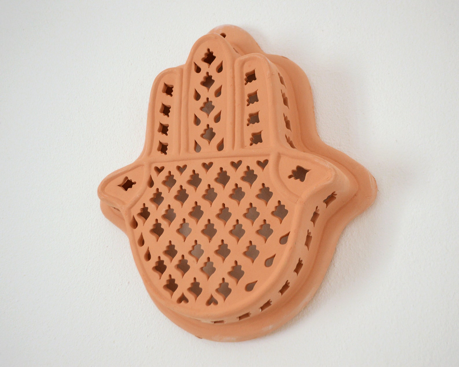 Hamsa Natural Clay Wall Light Cover Hand of Fatima Moroccan - Etsy