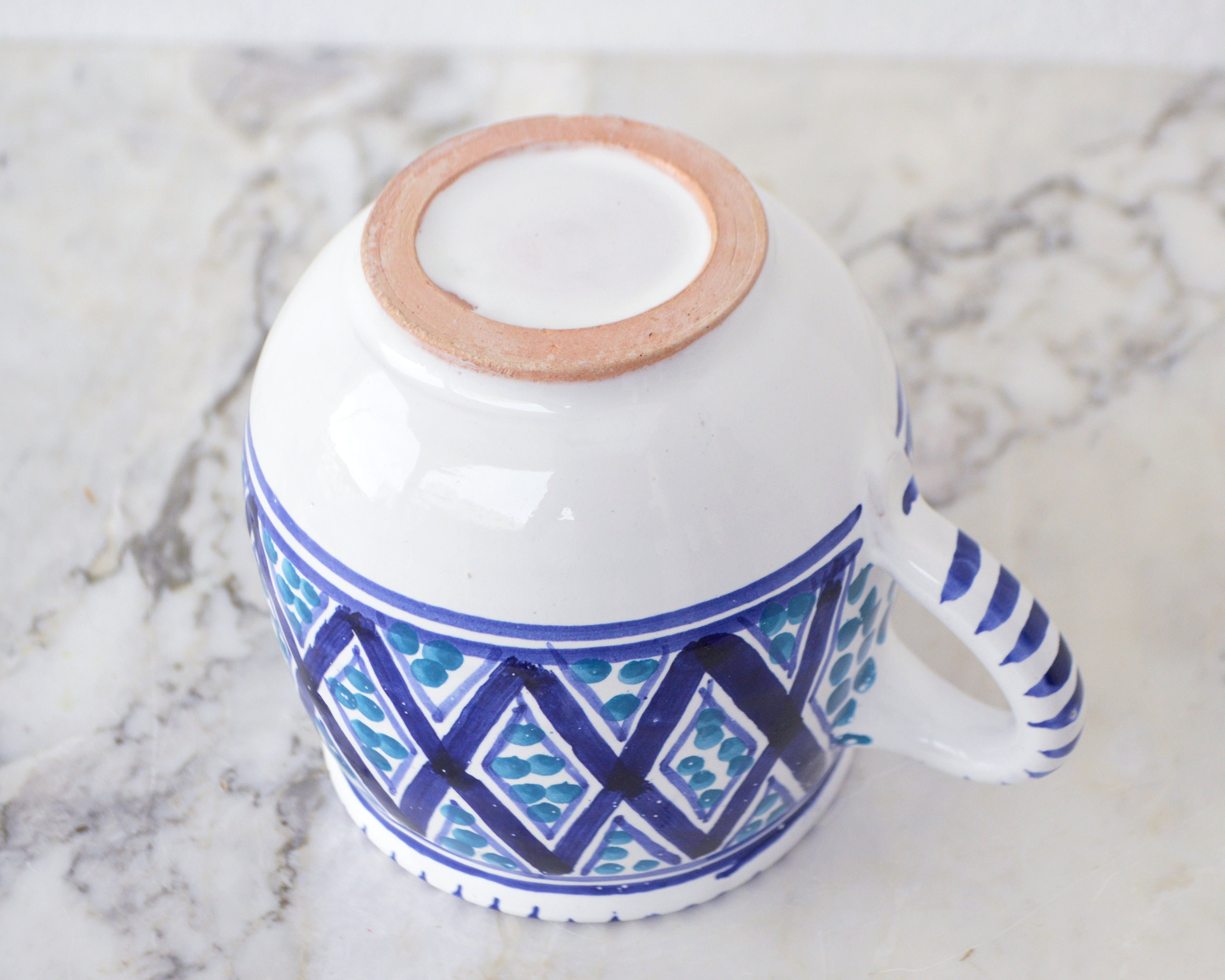 2 x Hand Painted Large Moroccan / Tunisian Mugs Food Safe | Etsy