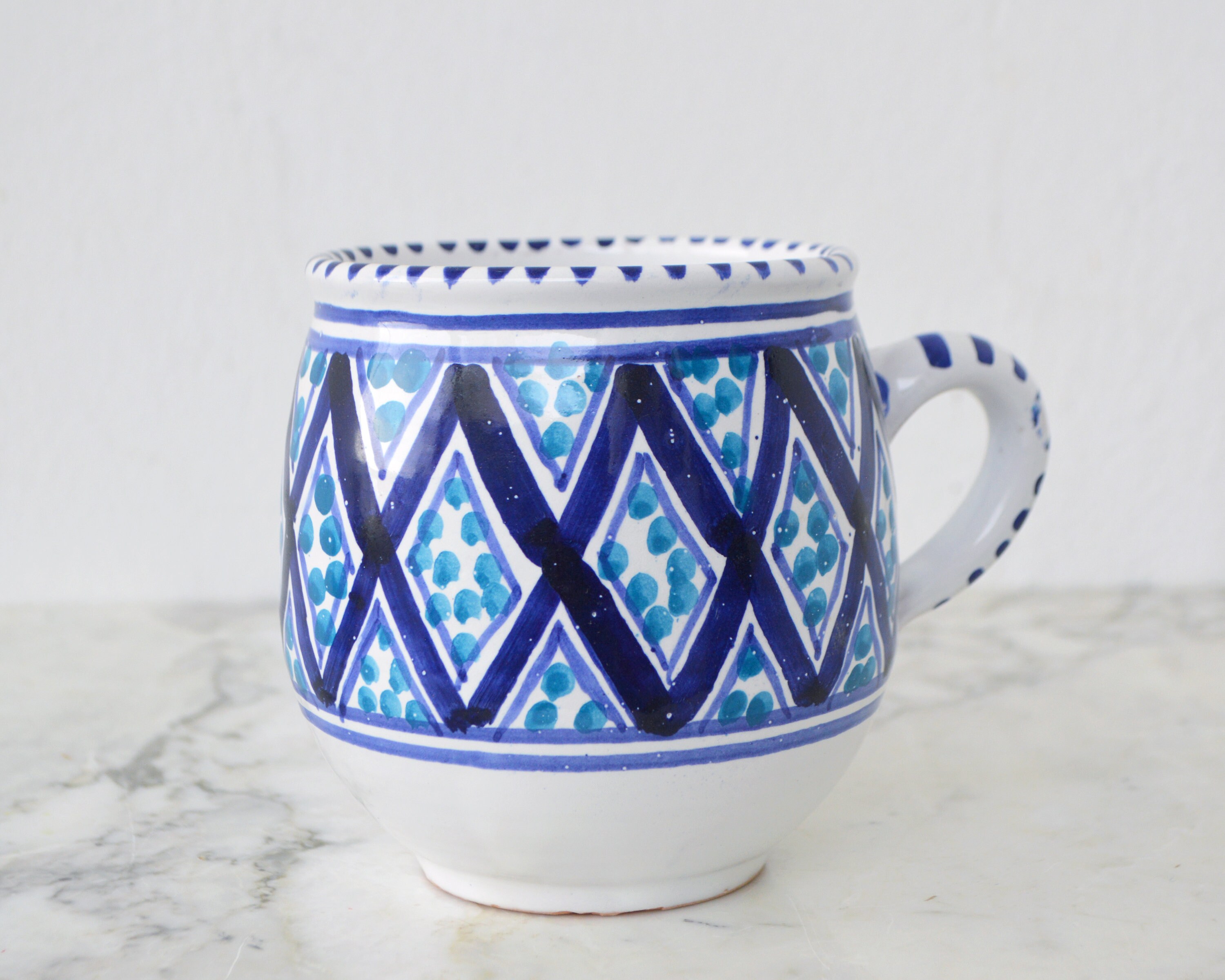 2 x Hand Painted Large Moroccan / Tunisian Mugs Food Safe | Etsy