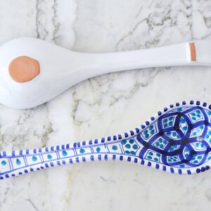 2 X Hand Painted Moroccan / Tunisian Ceramic Spoon Rests Clean Cooking ...