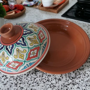 Hand Painted Large Tagine Pot Food Safe Leadless Clay Ceramic Glazed ...