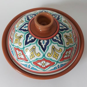 Hand Painted Large Tagine Pot Food Safe Leadless Clay Ceramic Glazed ...