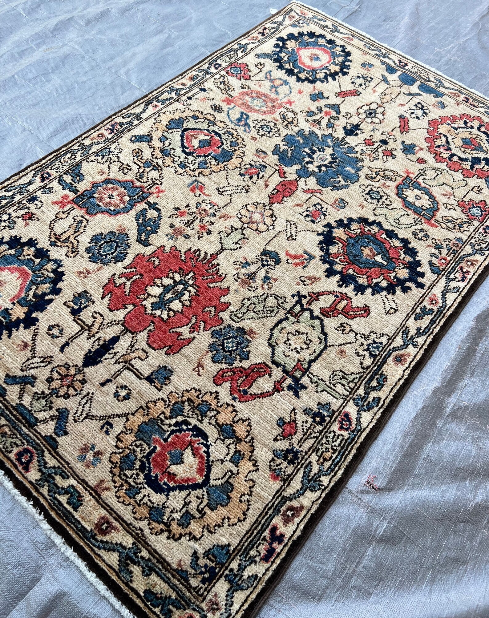 3x5 Ft Rug Beige/red Aryana Area Rug, Afghan Hand Knotted 100% Wool Rug ...