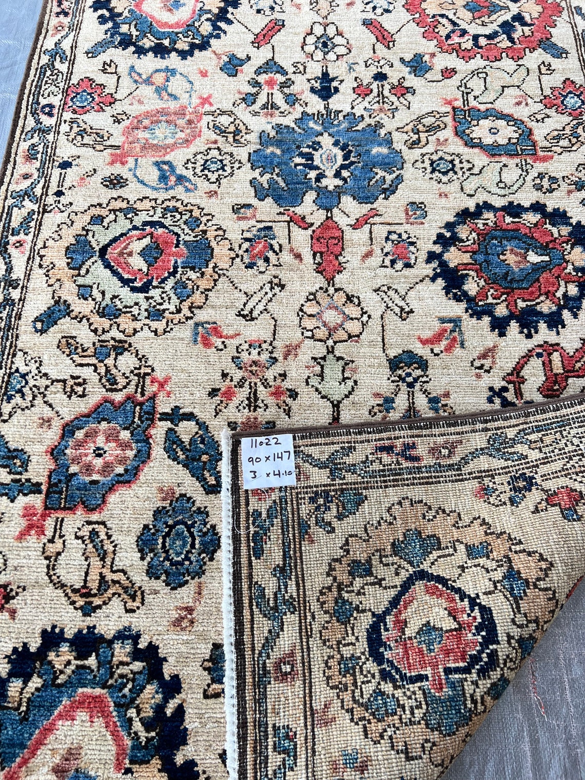 3x5 Ft Rug Beige/red Aryana Area Rug, Afghan Hand Knotted 100% Wool Rug ...