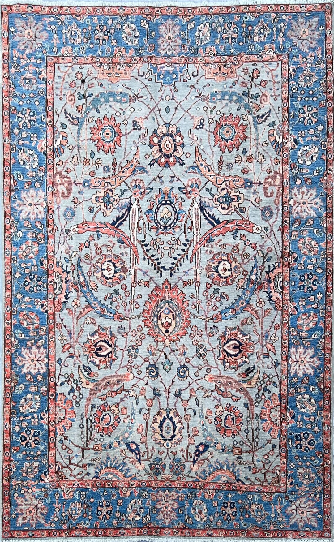 6x9 Hand Knotted Serapi Area Rug Afghan Rug, Wool Natural Colors Rug ...