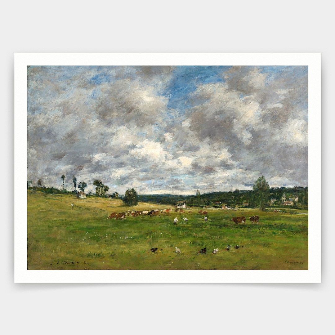 Eugene Louis Boudin,landscape Fervaques,pasture Scenery,art Prints ...