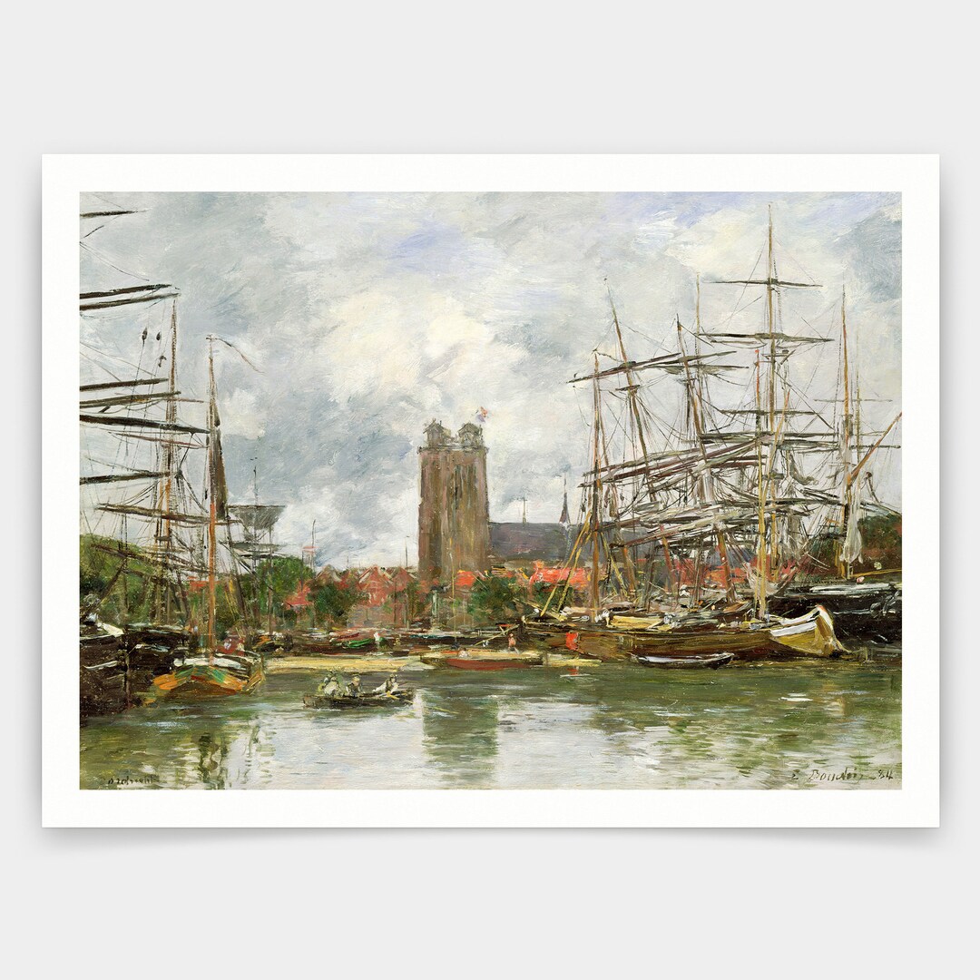 Eugene Louis Boudin,a French Port,art Prints,vintage Art,canvas Wall ...