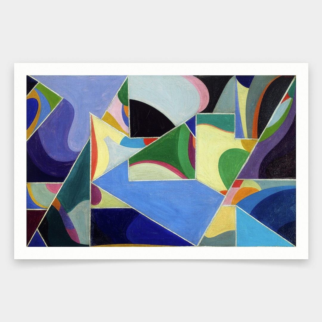 Jay Van Everen,untitled, Blue Abstract Print,1923,art Prints,vintage ...