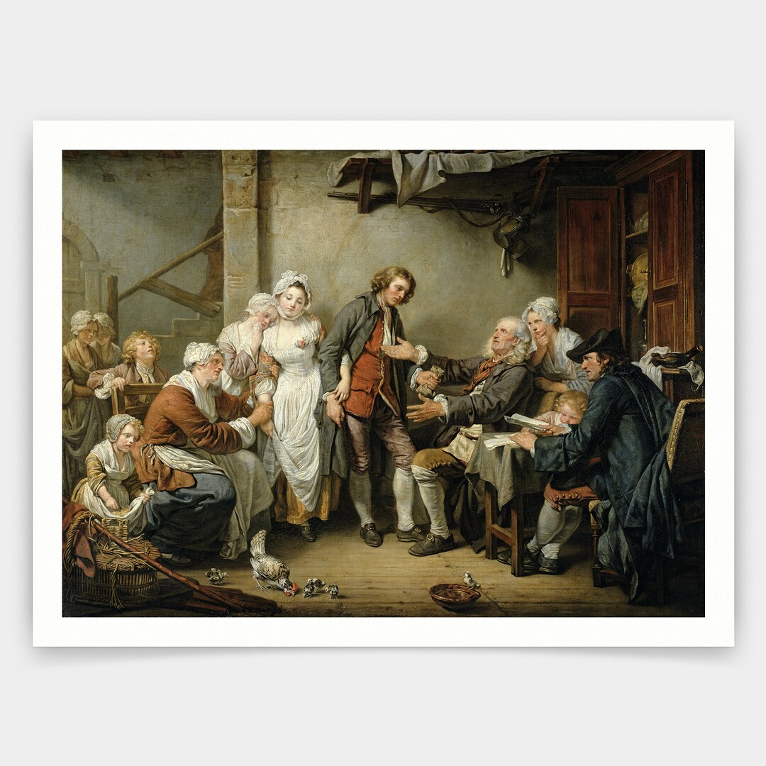 Jean Baptiste Greuze,the Village Agreement,art Prints,vintage Art ...