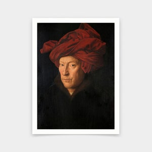 Jan Van Eyck,portrait of a Man in a Red Turban,art Prints,vintage Art ...