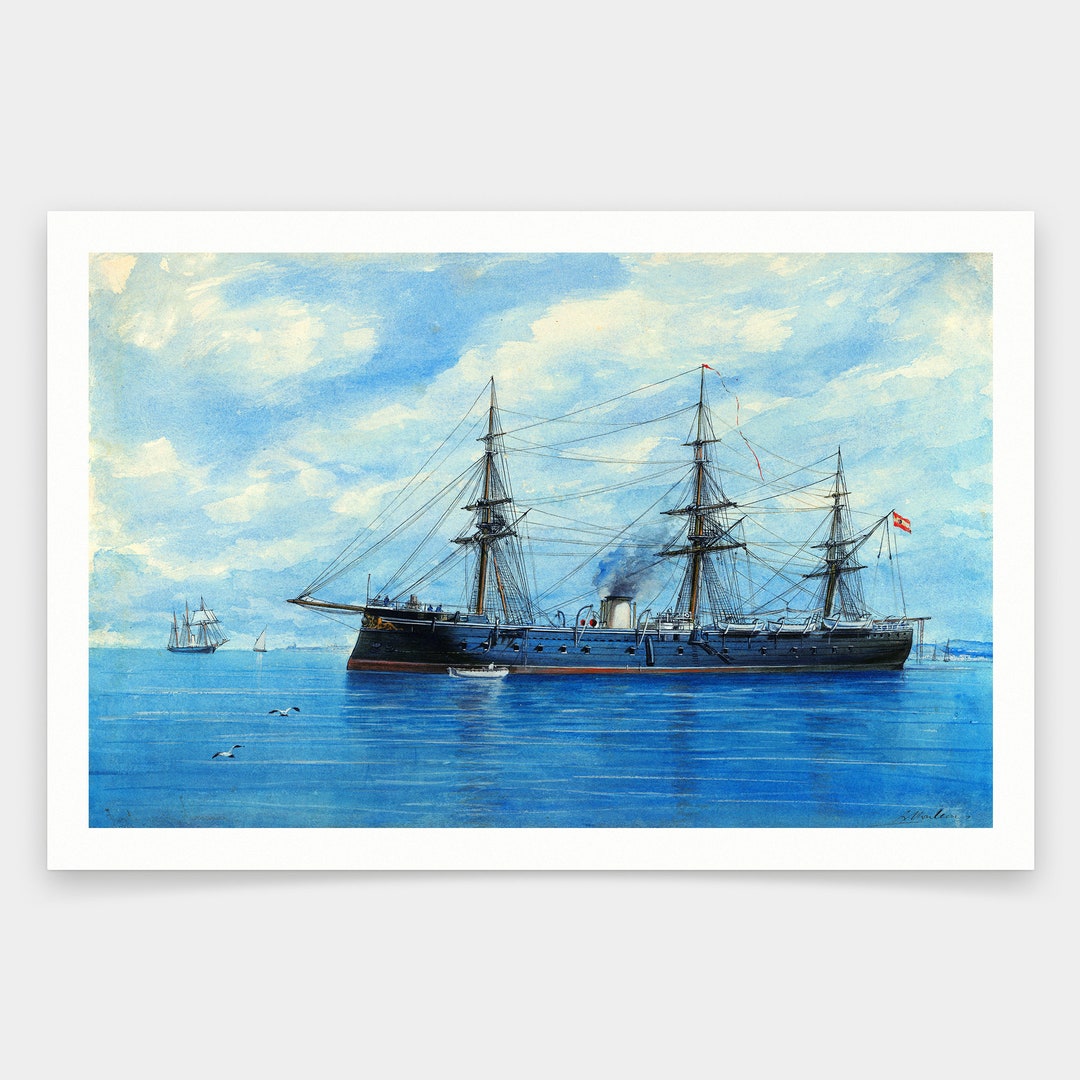 Rafael Monleón Y Torres,the Spanish Frigate Numancia,art Prints,vintage ...