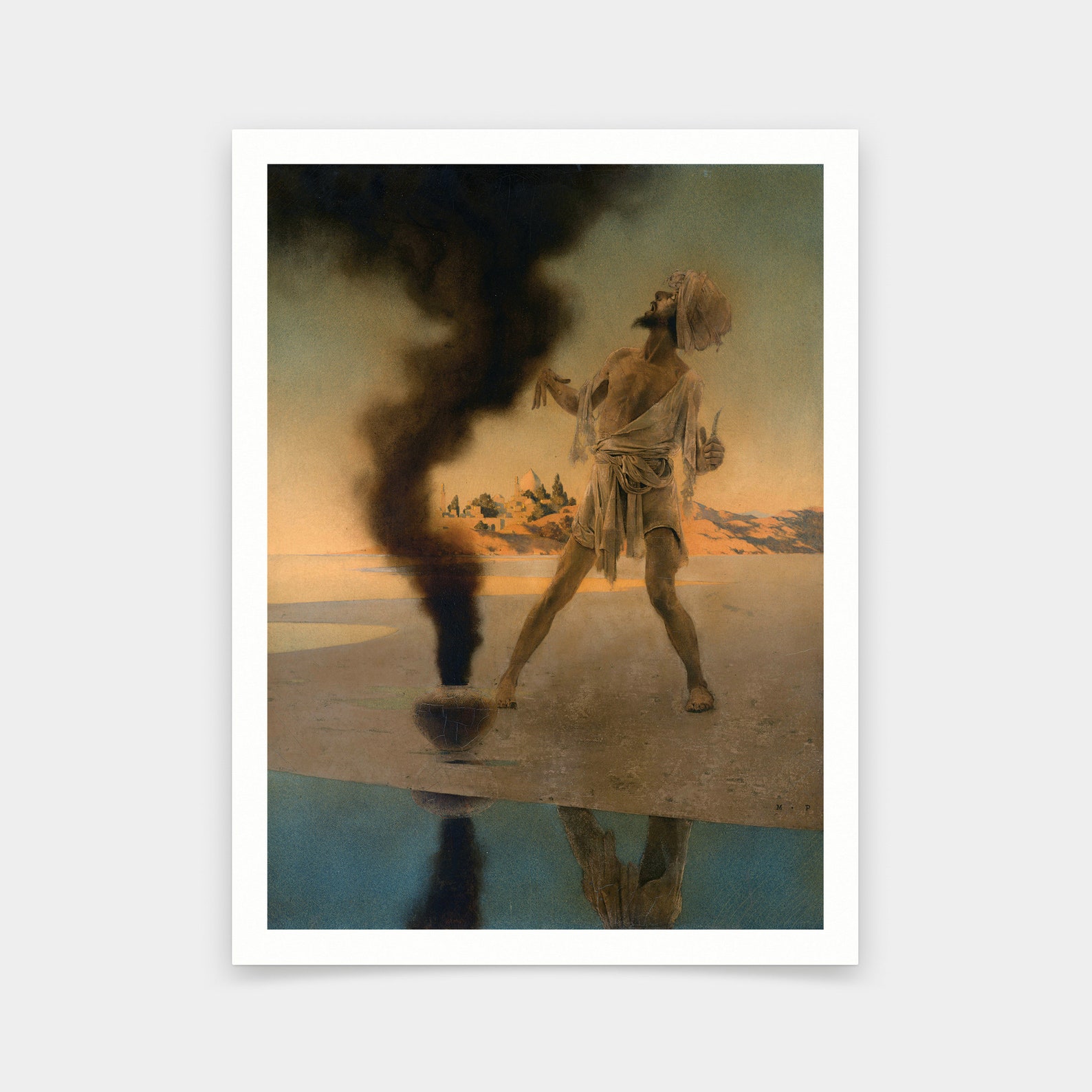 Maxfield Parrishfisherman and the Genie From the Arabian - Etsy