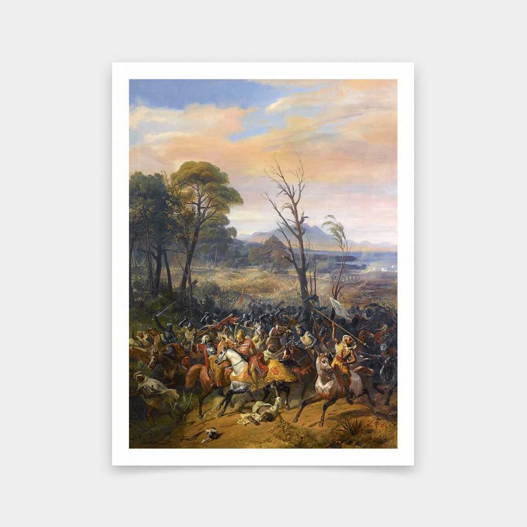 Eloi Firmin Feron,battle of Arsuf, 1191,art Prints,vintage Art,canvas ...