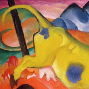 Franz Marc,yellow Cow,art Prints,vintage Art,canvas Wall Art,famous Art ...