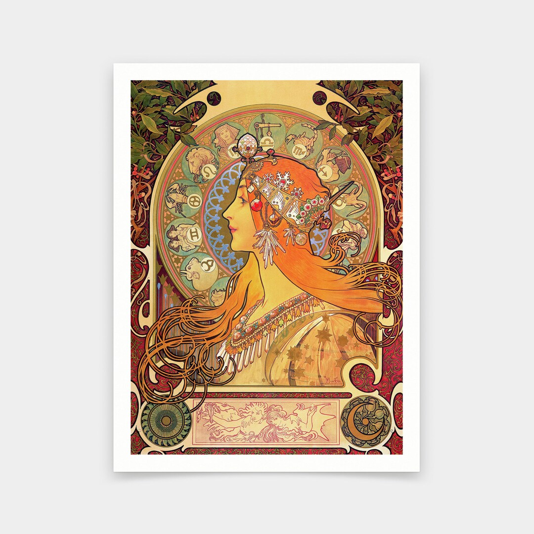 Alphonse Mucha,zodiac Signs,art Prints,vintage Art,canvas Wall Art ...