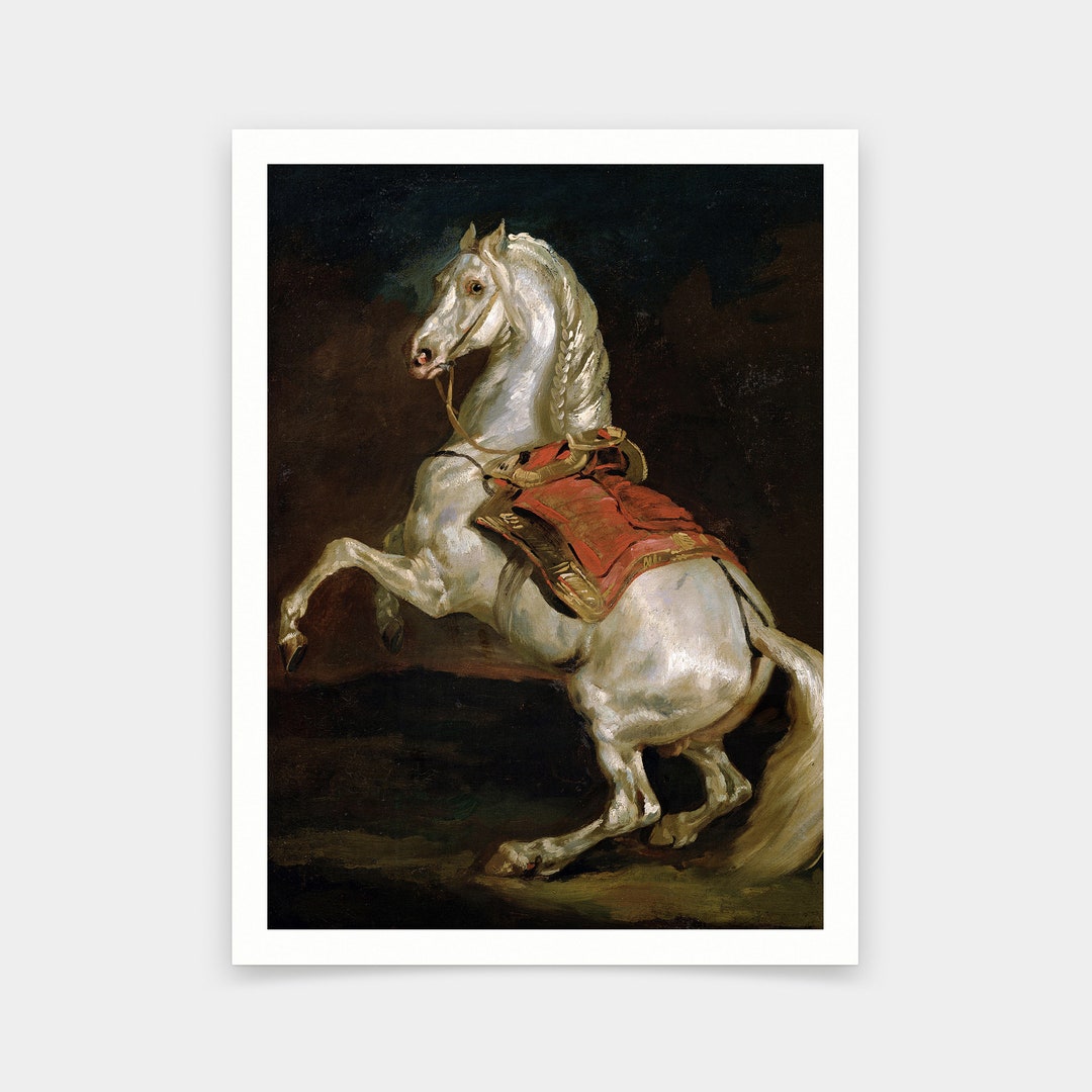 Theodore Gericault,napoleon's Stallion Tamerlan,art Prints,vintage Art ...