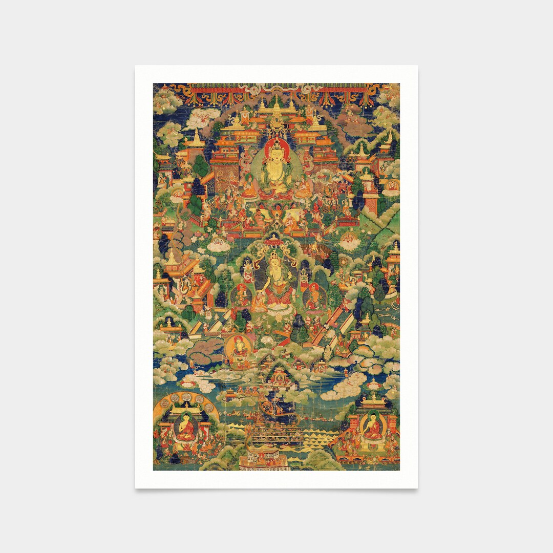 Buddhist Art,maitreya in Tusita Heaven,buddha Statue,art Prints,vintage ...