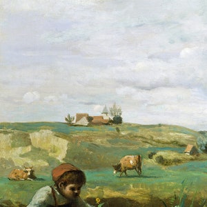 Jean Baptiste Camille Corot,children Beside a Brook in the Countryside ...