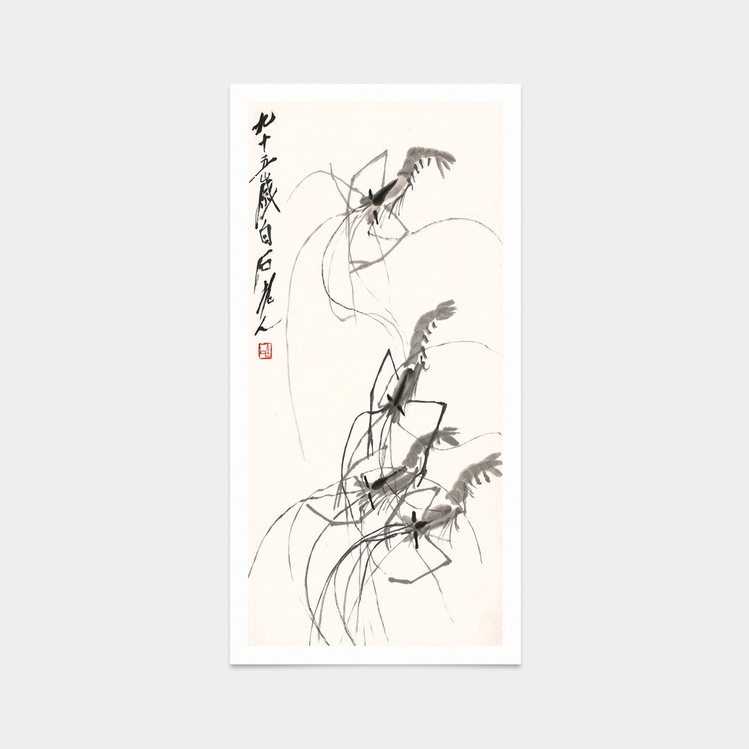 Qi Baishi,chinese Ink Shrimp,chinese Print,japanese Print,art Prints ...