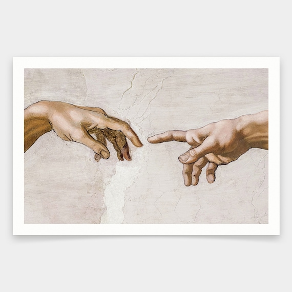 Michelangelothe Creation of Adam Detailart Printsvintage - Etsy