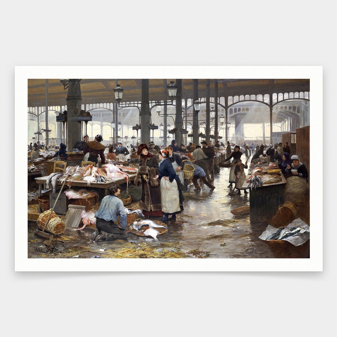 Victor Gabriel Gilbert,the Fish Hall at the Central Market ,art Prints ...