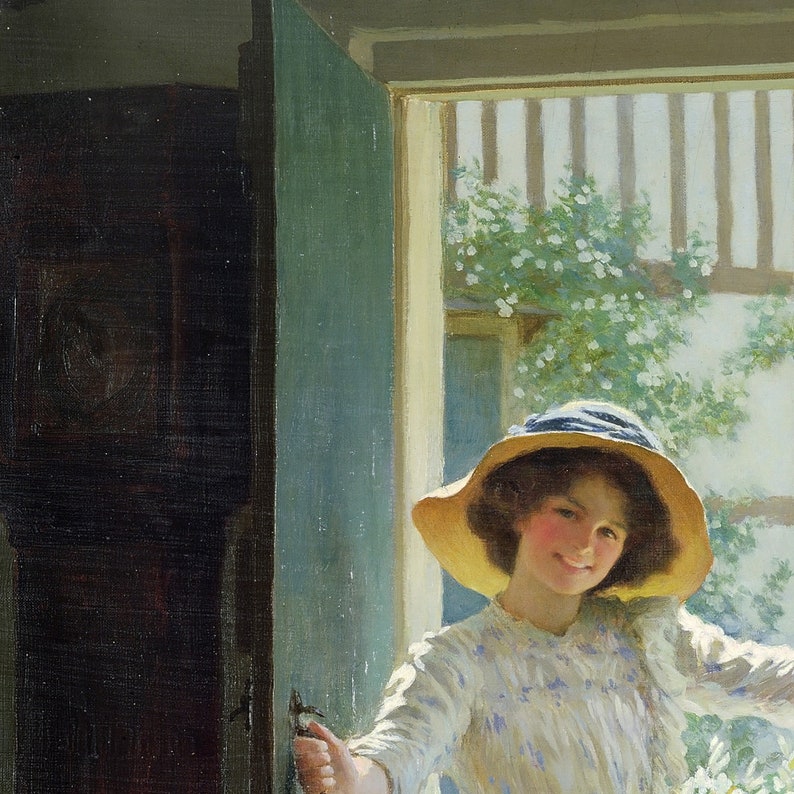 William Henry Margetson,by the Cottage Door,art Prints,vintage Art ...