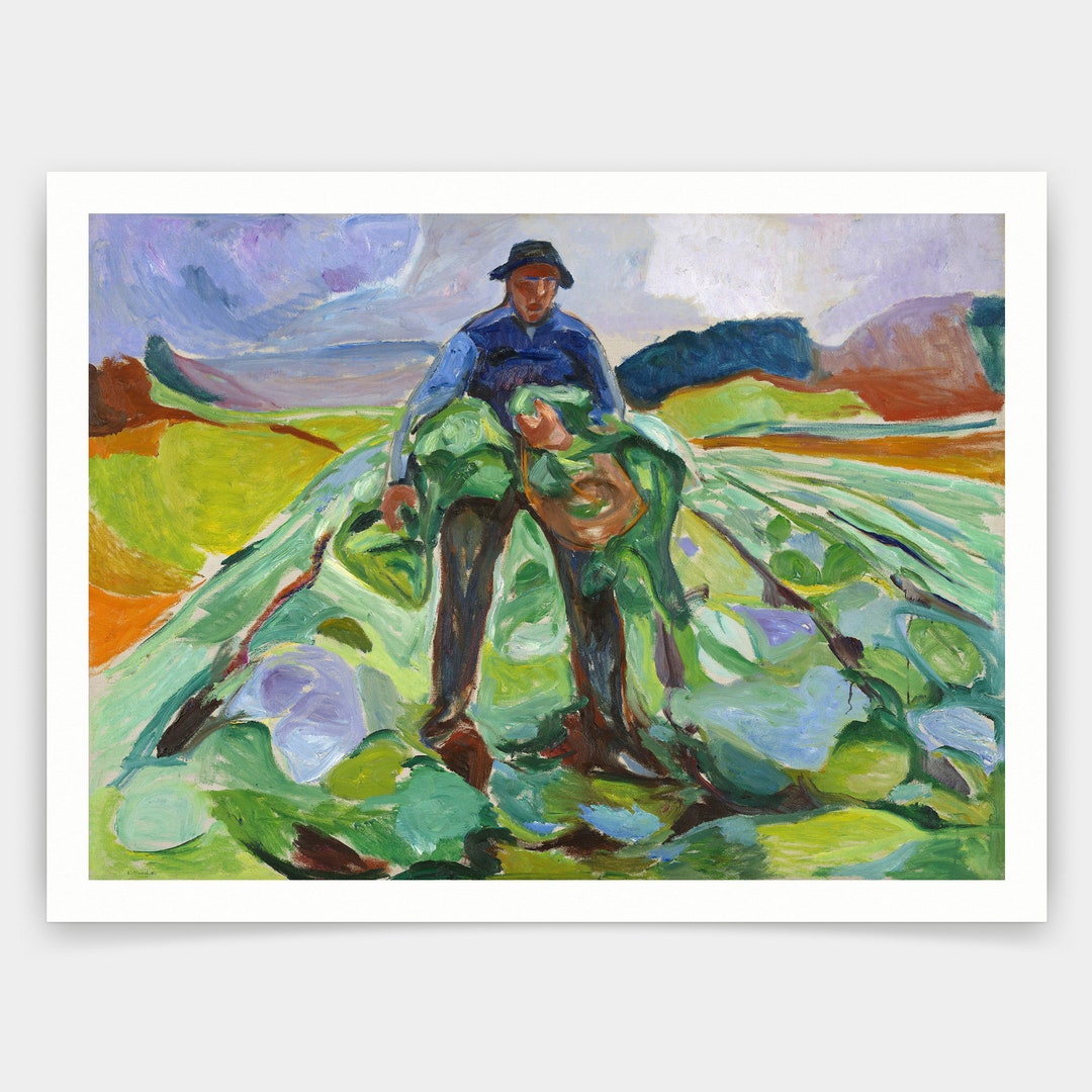 Edvard Munch,man in the Cabbage Field,art Prints,vintage Art,canvas ...